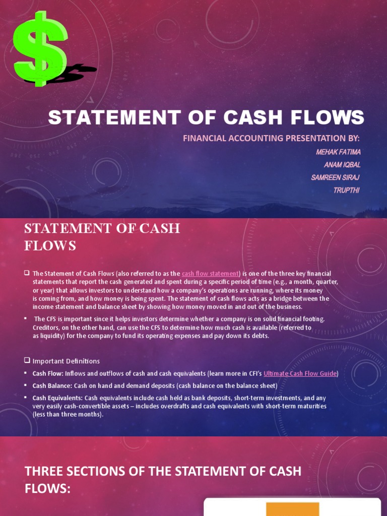 Statement of Cash Flows: Financial Accounting Presentation by | PDF ...