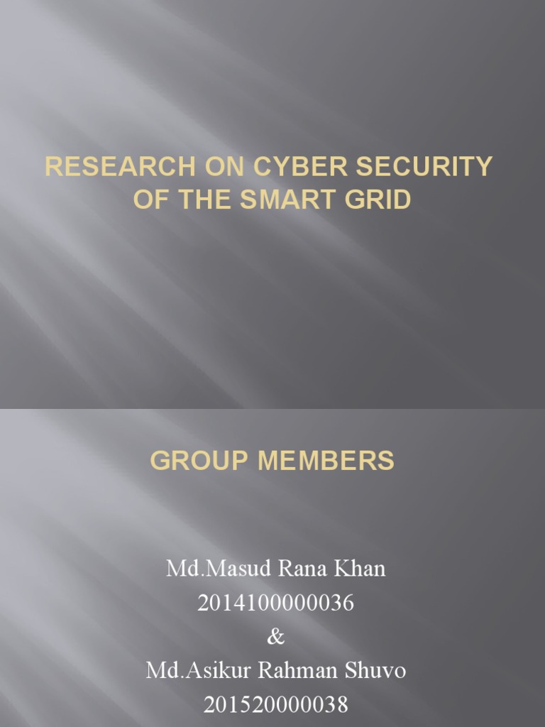 Research On Cyber Security of The Smart Grid | PDF | Scada | Smart Grid