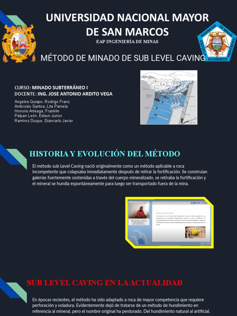 Sub Level Caving Minado Pdf Minería Entorno Natural