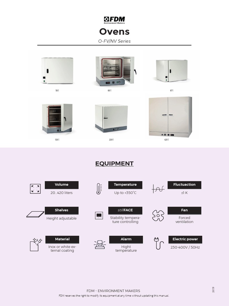 FDM Ovens: Specs & Features Guide | PDF | Physical Quantities ...