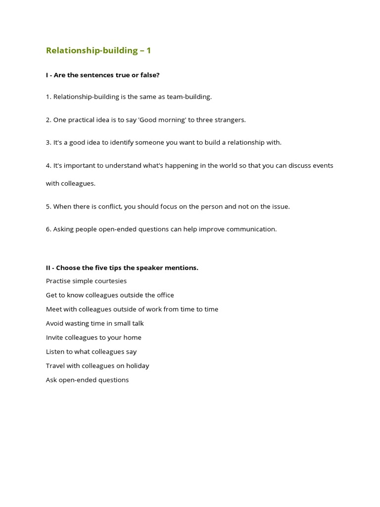 Relationship-building tips and strategies | PDF