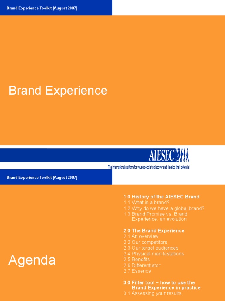 AIESEC Brand Experience Toolkit | PDF | Brand | Customer Experience