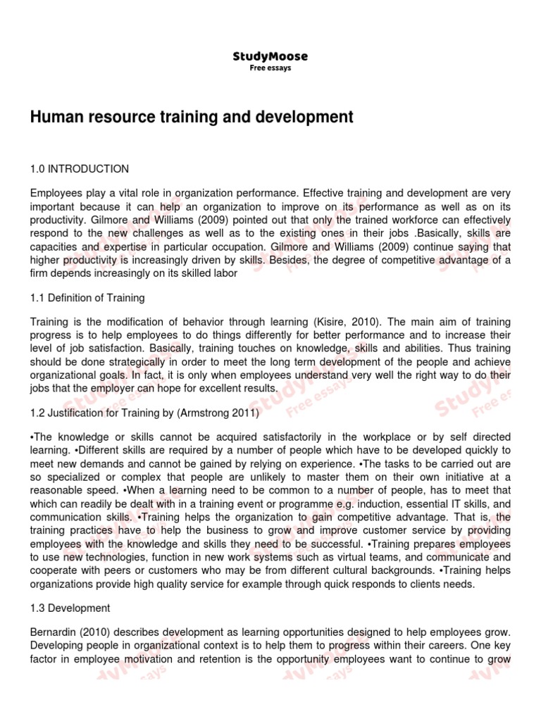 Human Resource Training and Development | PDF | Educational Technology ...