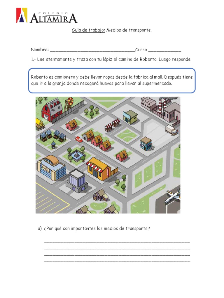 Guía de Trabajo, Medios de Transporte. | PDF