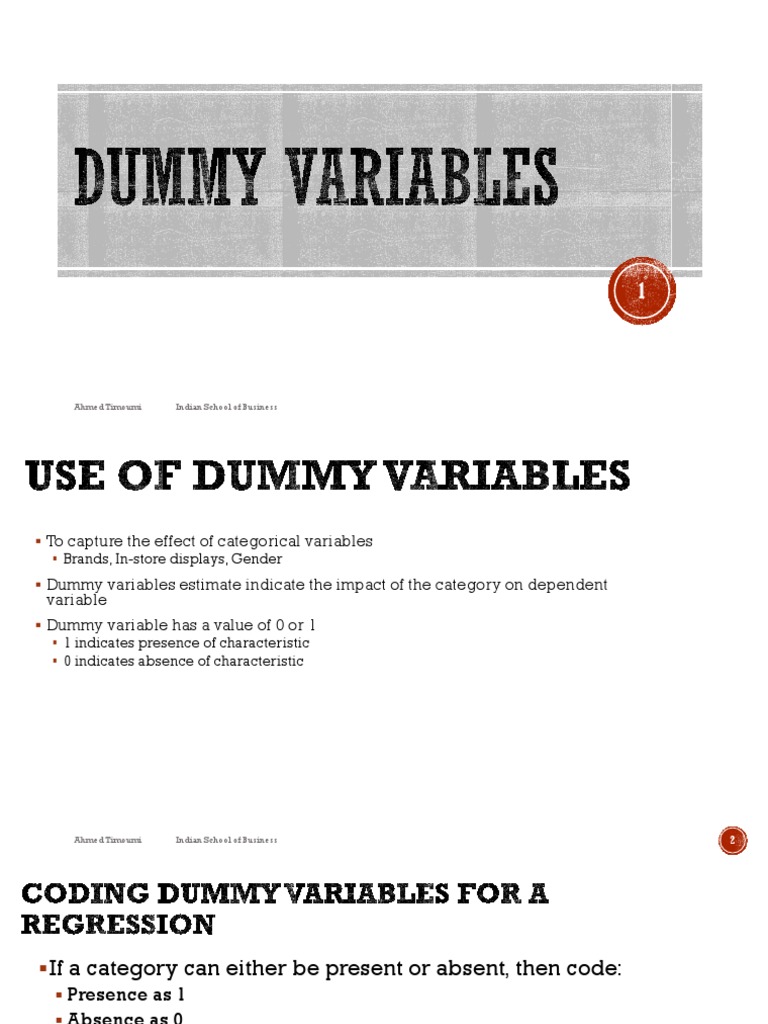 Ahmed Timoumi Indian School of Business | PDF | Dummy Variable ...