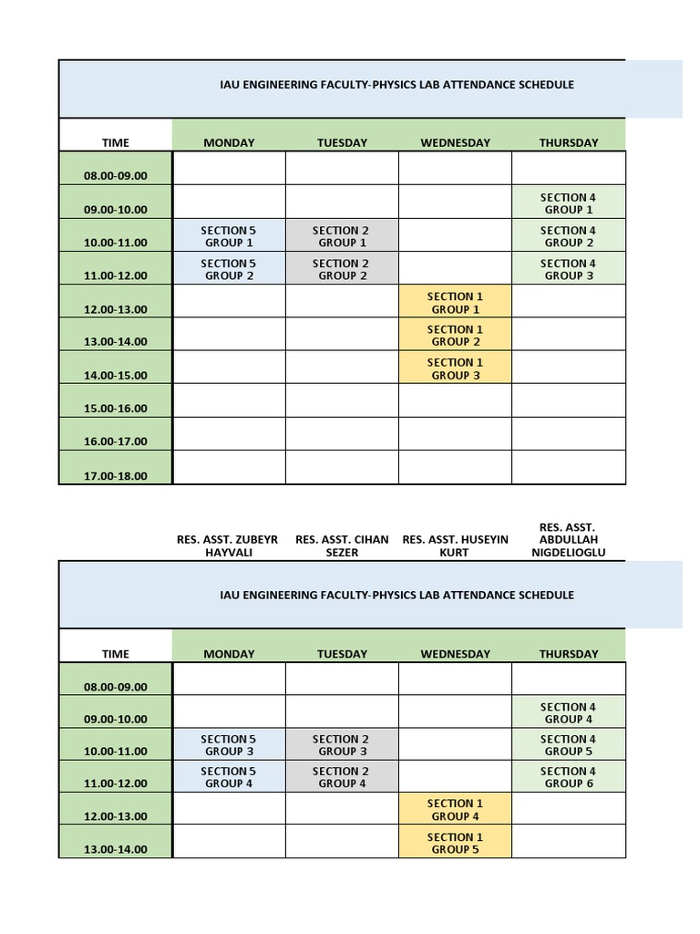 Lab - Schedule - Revised - To - Be - Easy - 5 | PDF