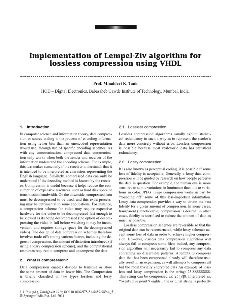 Implementation of Lempel-Ziv Algorithm For Lossless Compression Using ...