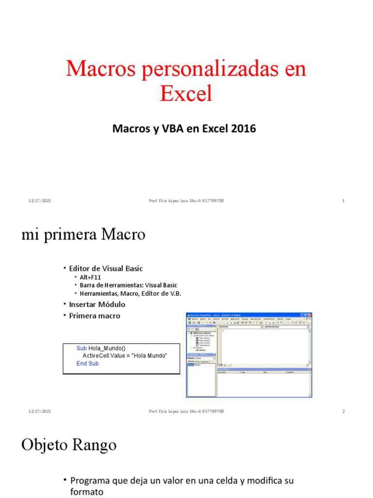 Programación en VBA Clase 1 y 2 | PDF | Byte | Microsoft Excel