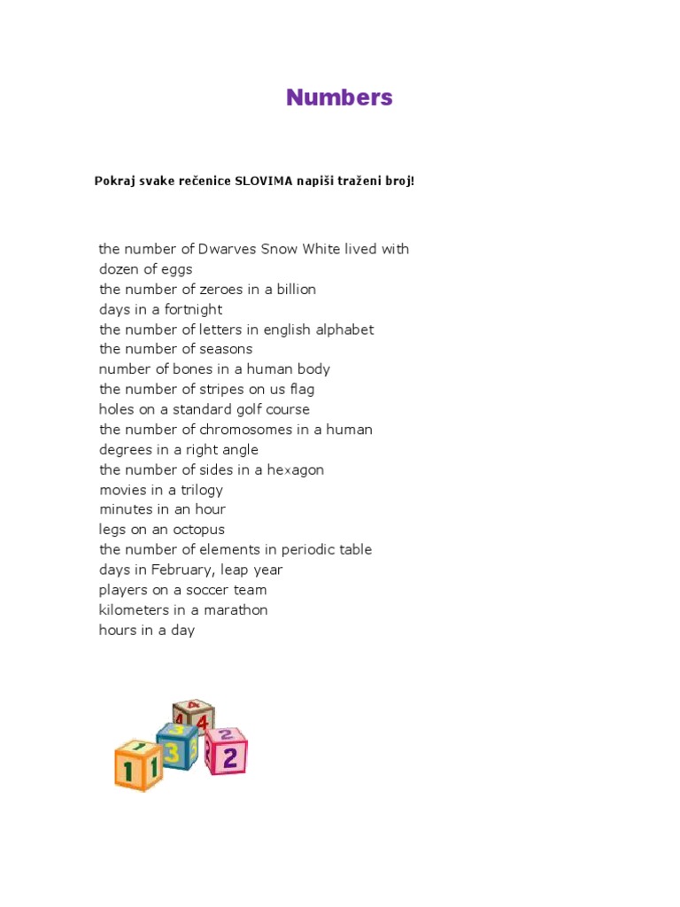 Numbers Fun Activities Games 544 | PDF