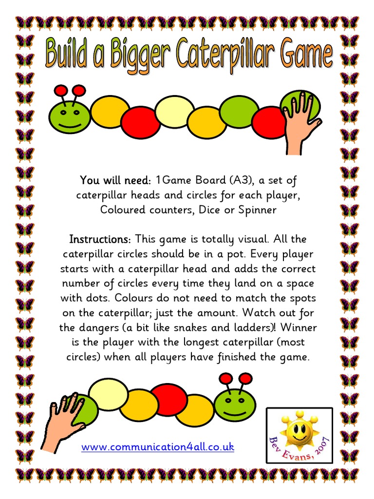 Build A Bigger Caterpillar Game A4 | PDF