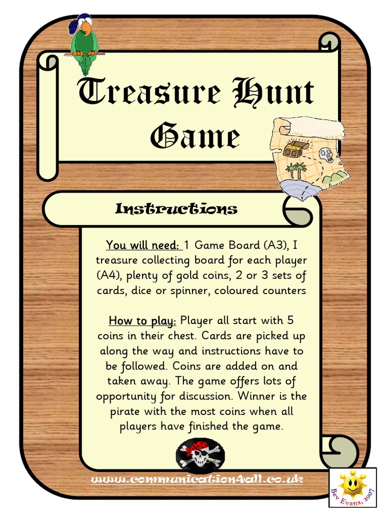 Treasure Hunt Game A4 | PDF | Gaming | Tabletop Games