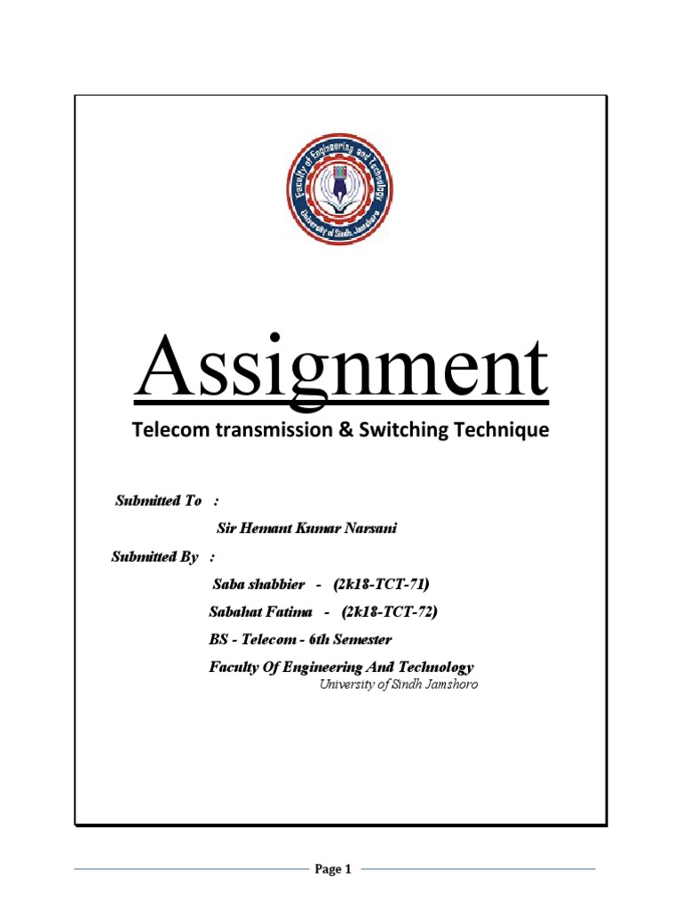 Assignment: Telecom Transmission & Switching Technique | PDF | Multiplexing | Wavelength ...