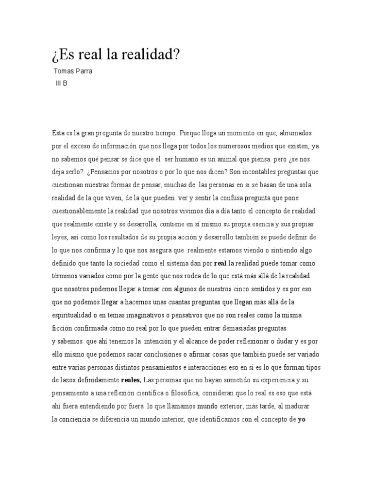 Es Real La Realidad | PDF | Realidad | Conocimiento