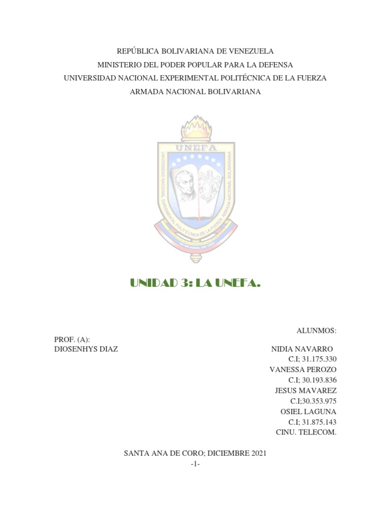 Unidad 3 LA UNEFA | PDF