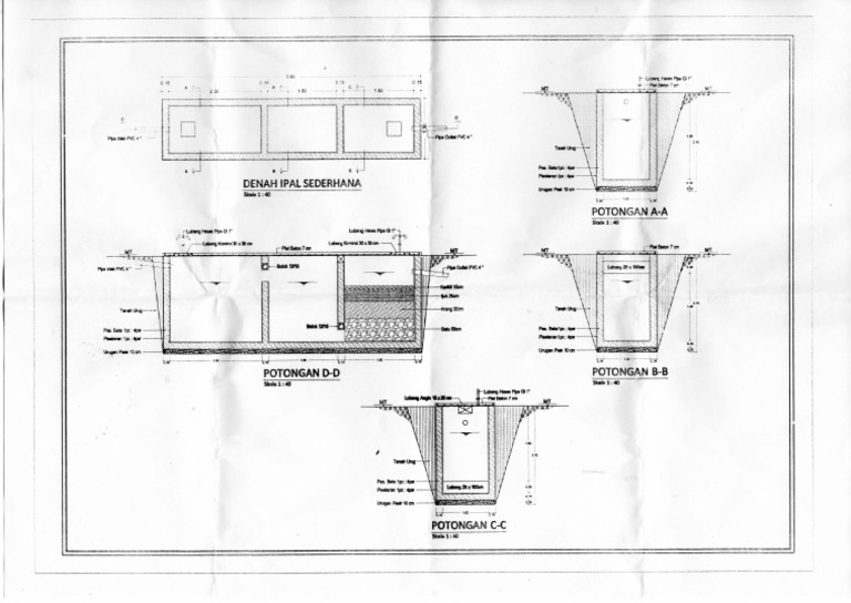 Denah Ipal Sederhana001 | PDF