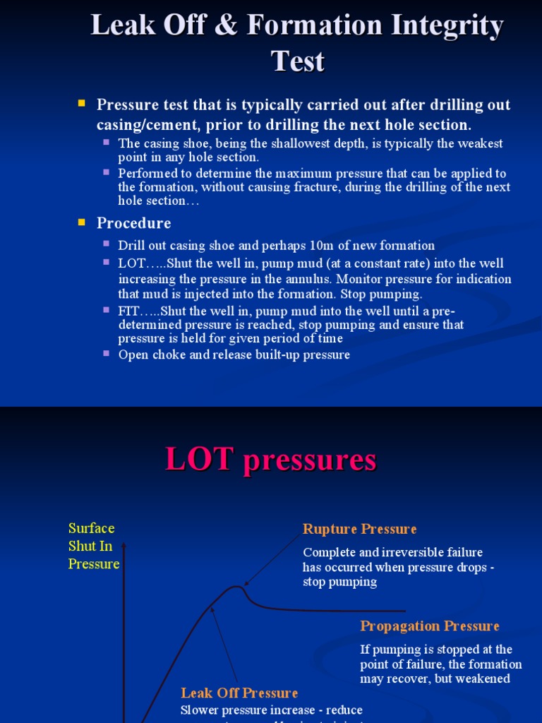 Pressure Test That Is Typically Carried Out After Drilling Out Casing ...