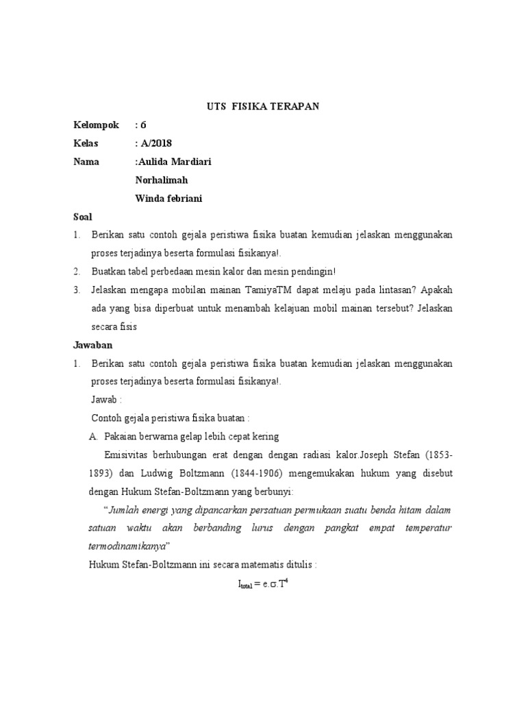 Uts Fisika Terapan | PDF