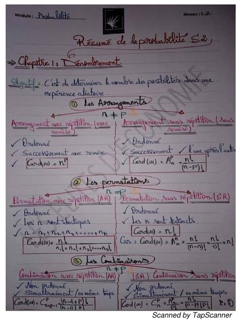Probabilité Résumé - Copie | PDF