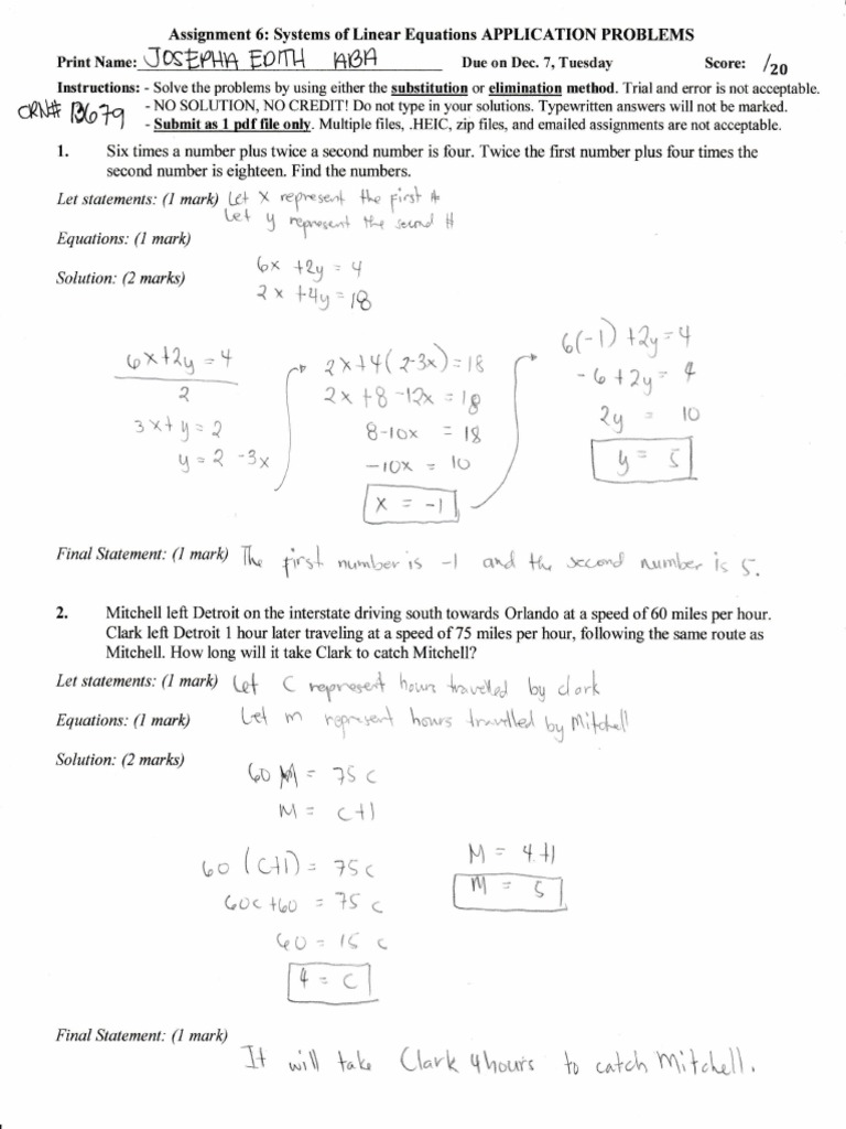 Josepha Edith Aba Assignment 6 | PDF | Equations | Mathematical Objects