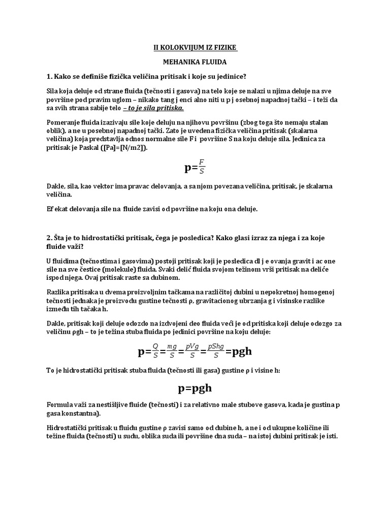 II Kolokvijum Iz Fizike | PDF