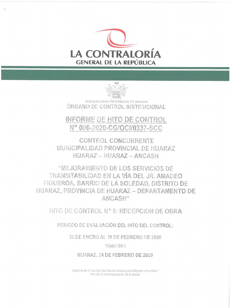 Hito 5 - Recepcion de Obra | PDF