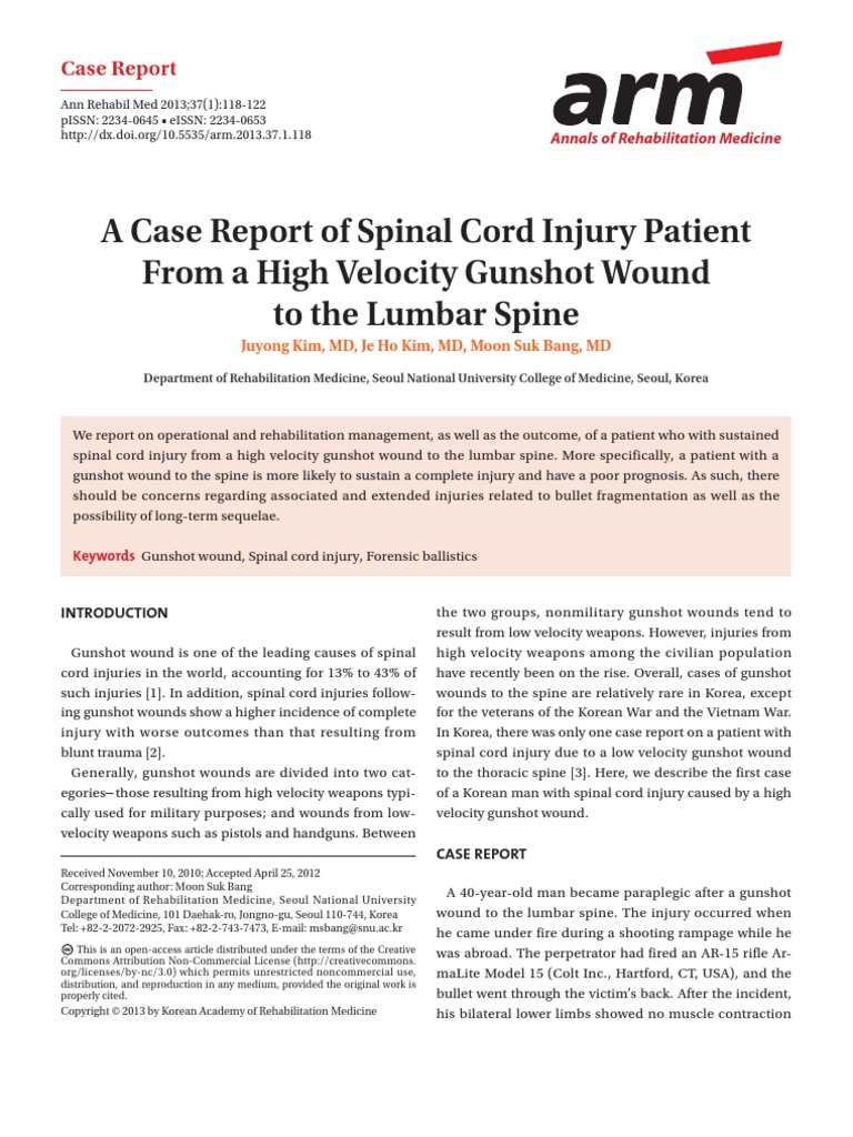 A Case Report of Spinal Cord Injury Patient From A | PDF | Spinal Cord ...