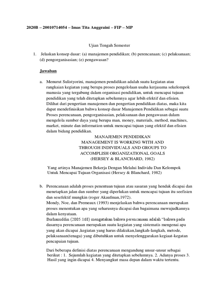 2020B - 20010714054 - Imas Tita Anggraini - FIP - MP - DMP | PDF | Karier & Perkembangan ...