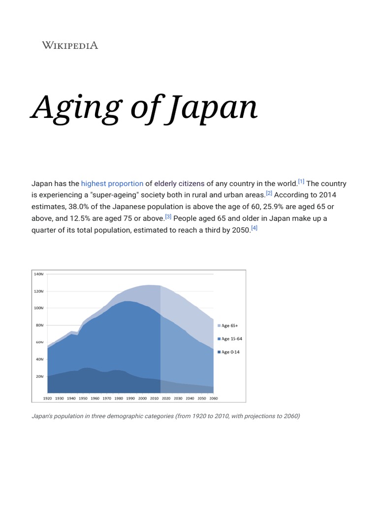 Aging of Japan - Wikipedia | PDF | Social Science | Travel