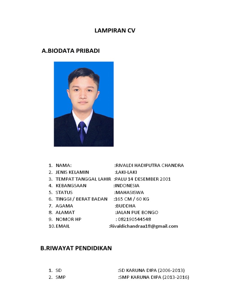 Lampiran CV | PDF | Perjalanan