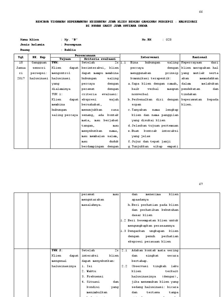 Intervensi Halusinasi | PDF