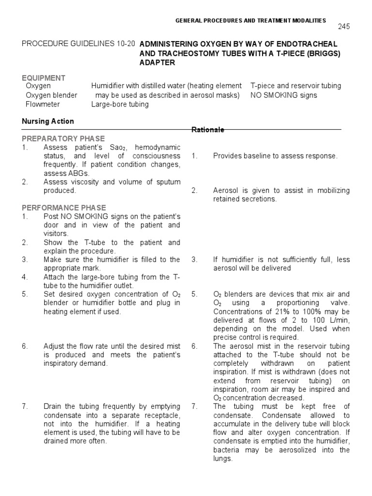 Equipment: Administering Oxygen by Way of Endotracheal and Tracheostomy ...