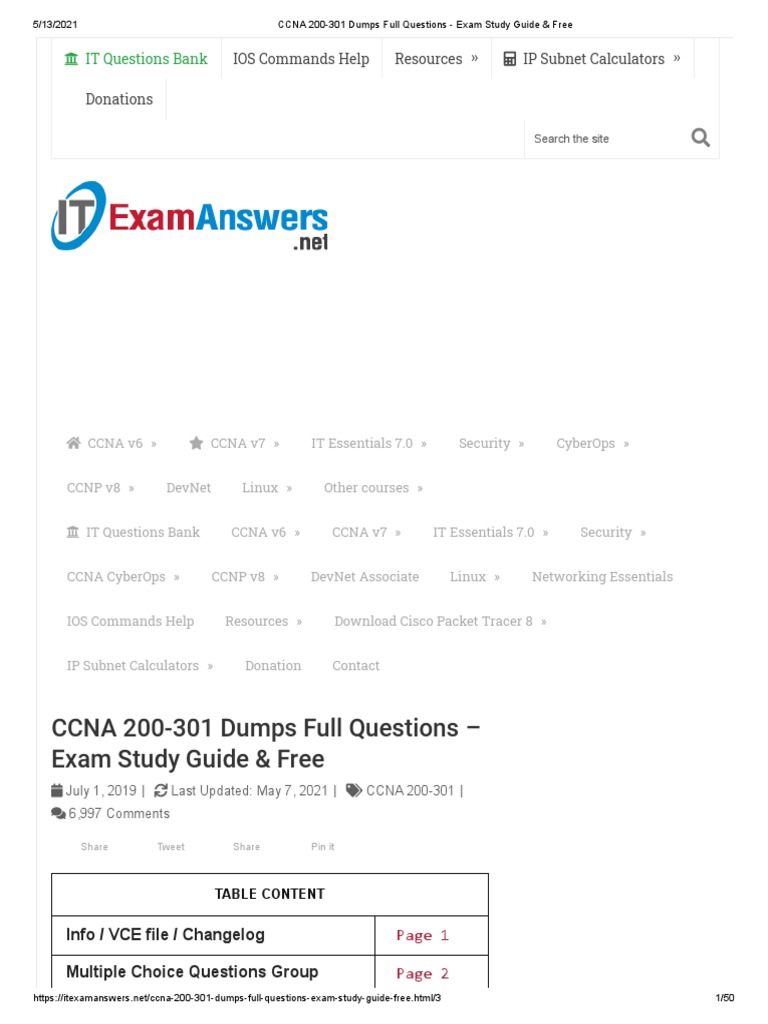 CCNA 200-301 Dumps Full Questions - Page 3 Drag and Drop | PDF | Ip Address | Computer Network