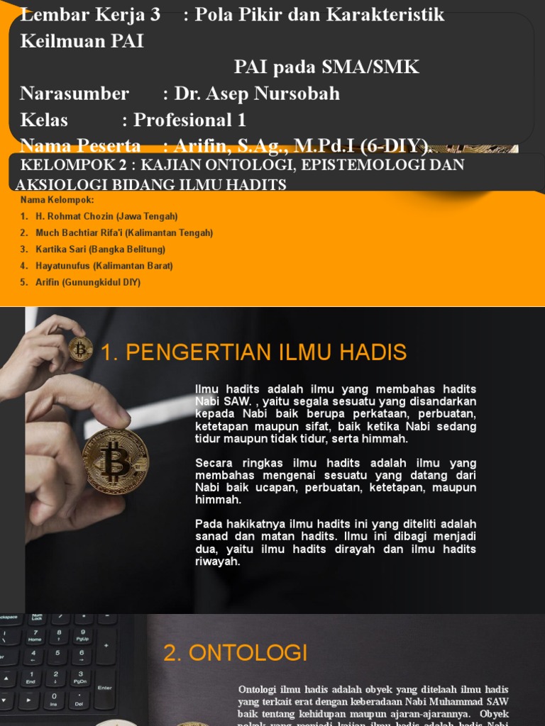 LK3 - Prof.1 - Klp.2 - Pola Pikir Dan Karakteristik Keilmuan PAI Pada SMA-K - ARIFIN (6) DIY | PDF