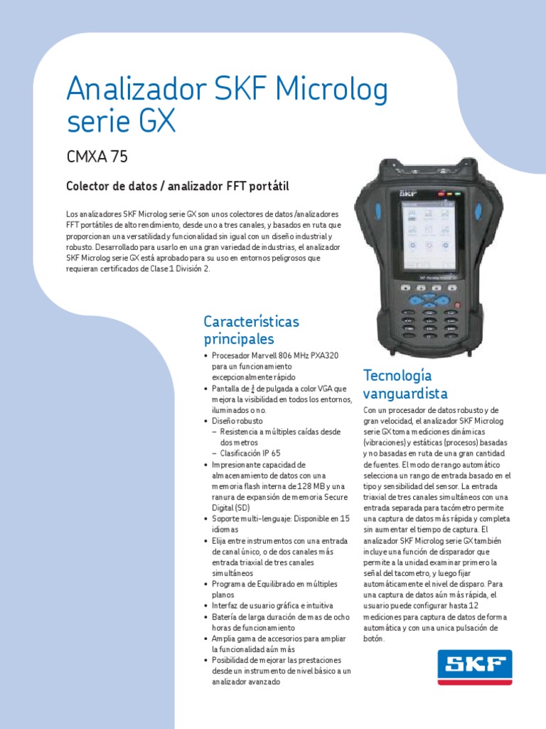 BROCHURE SKF MICROLOG GX ESPAÑOL | PDF | Software | Frecuencia