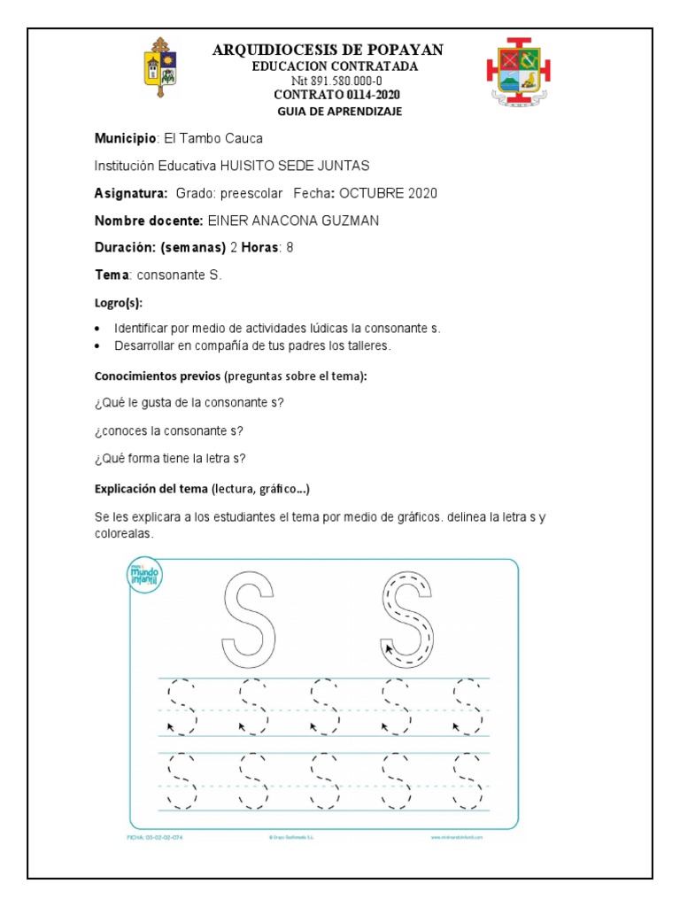 Actividades de Español para Preescolar | PDF | Educación de la primera ...