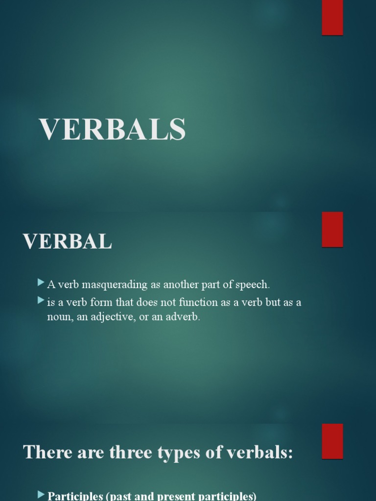 VERBALS | PDF | Language Arts & Discipline