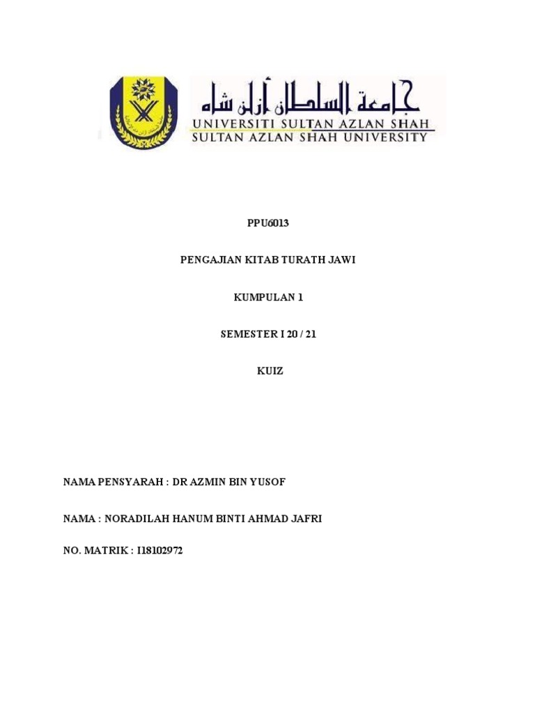 Kuiz Kitab Turath Jawi | PDF