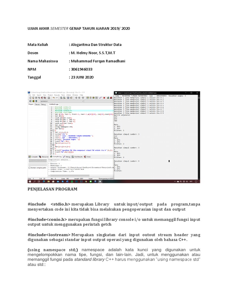 Ujian Akhir Semester Genap Algoritma Dan Struktur Data | PDF