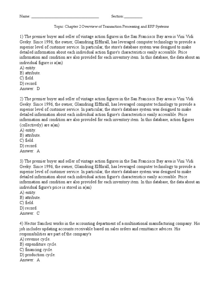 AIS Multiple Choice Question and Answer (Chapter 2 - Set E) | PDF ...
