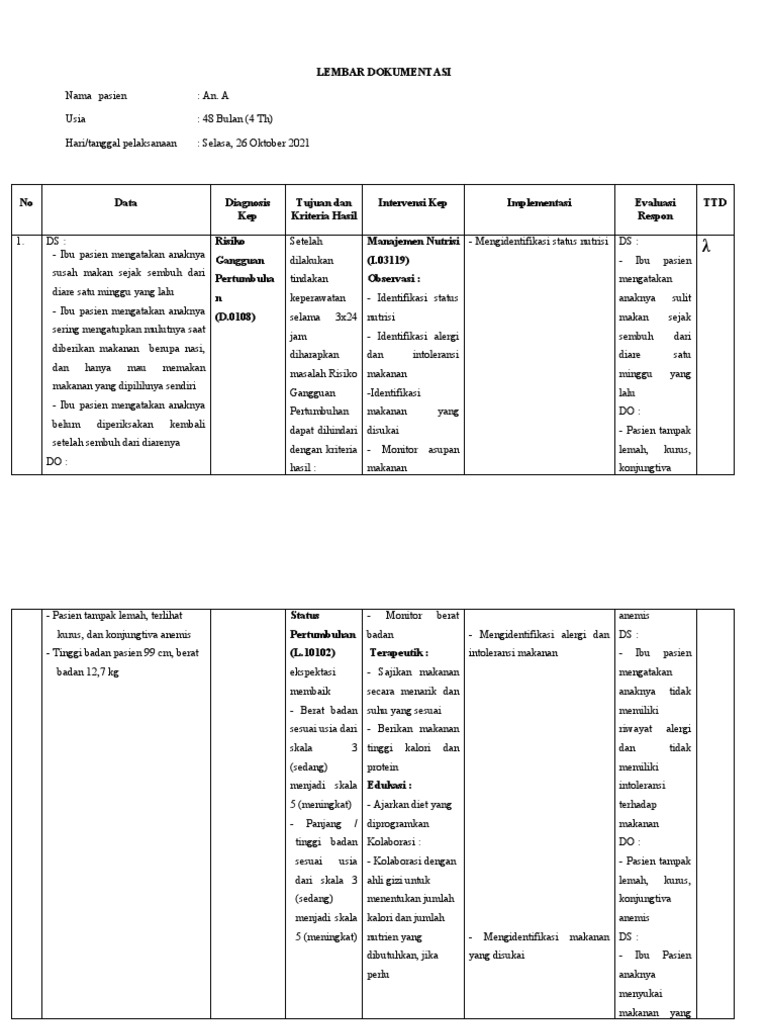 Lembar Dokumentasi ANAK | PDF