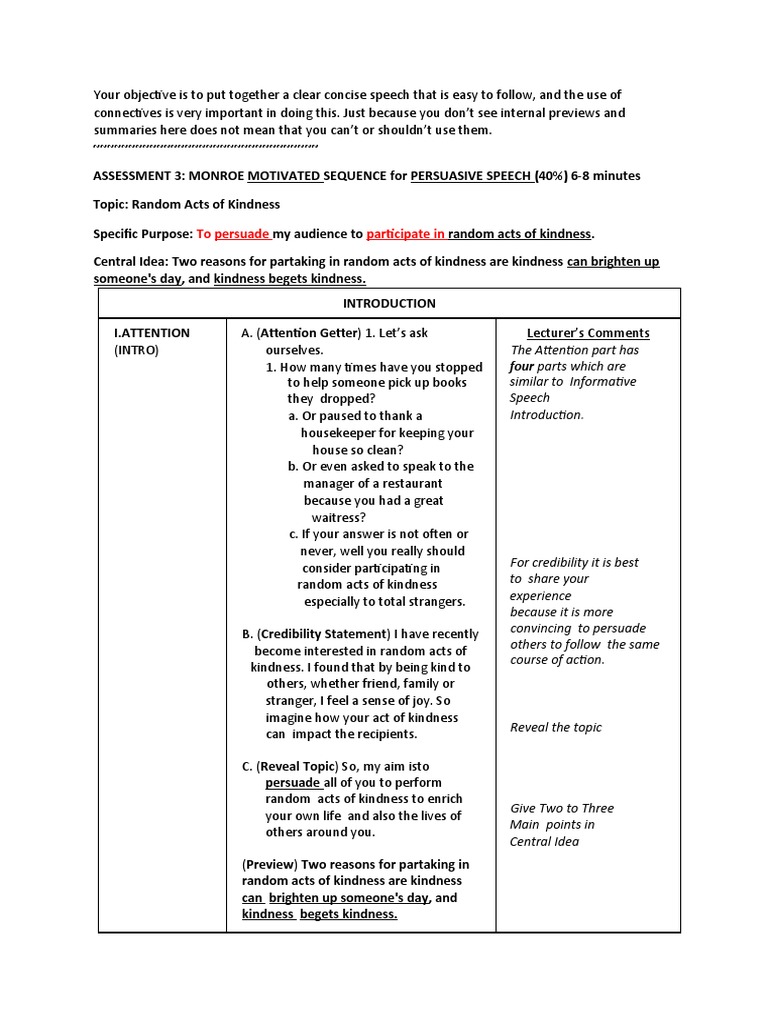 Example Monroe Motivated Sequence | PDF