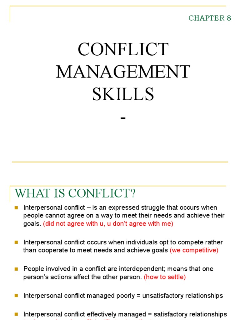 WK 8 Conflict - Management - Skills Laptop | PDF | Anger | Nonverbal ...