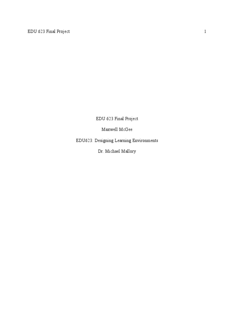 EDU 623 Final Project | PDF | Mobile App | Educational Assessment