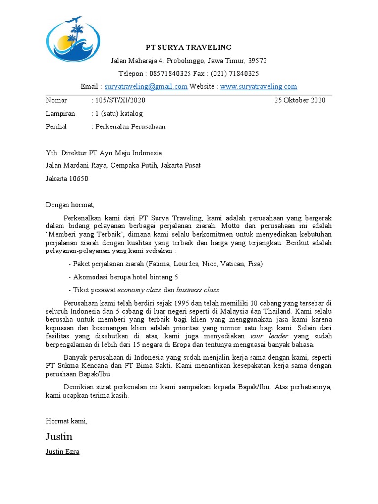 Surat Niaga Perkenalan 1 | PDF