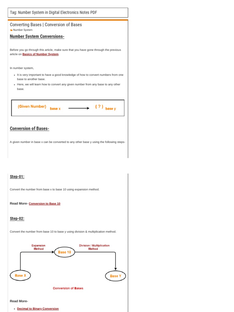 Base Conversion Methods in Digital Electronics | PDF | Decimal ...