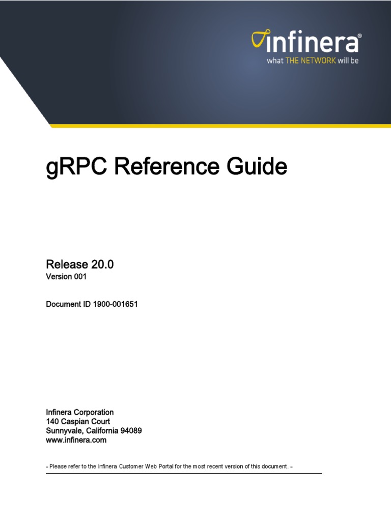 Infinera GRPC Reference Guide | PDF | Computer Network | Transport ...