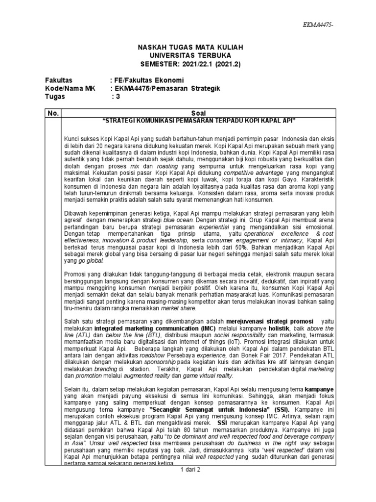 Soal Ekma4475 tmk3 3 | PDF