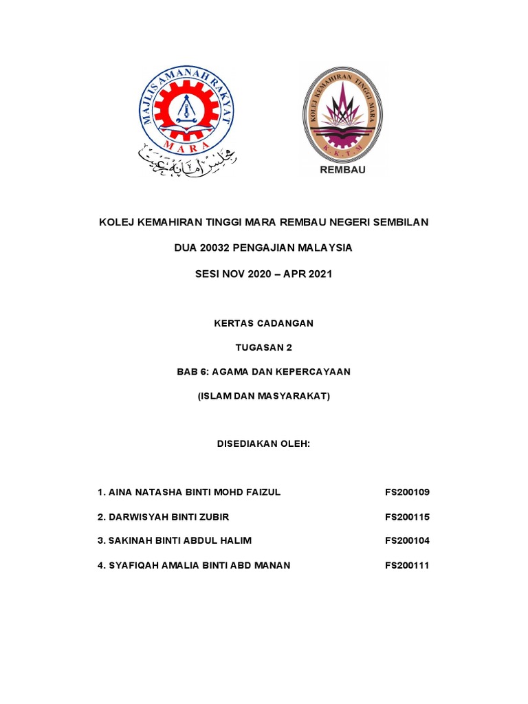 Contoh Kertas Cadangan Kertas Kerja Pdf