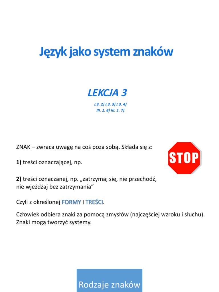 Język Jako System Znakow | PDF