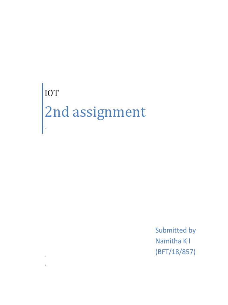 Iot 2nd Assignment | PDF | Electrical Engineering | Computer Science